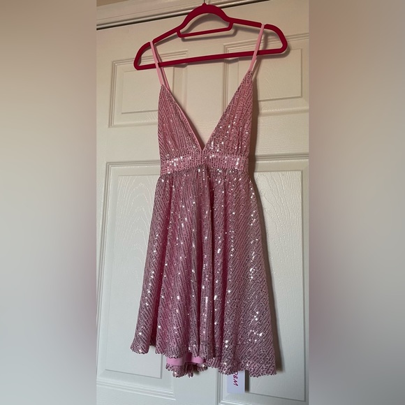 SHEIN | Dresses | Nwt Pink Sparkly Sequin Sequence Mini Party Dress ...